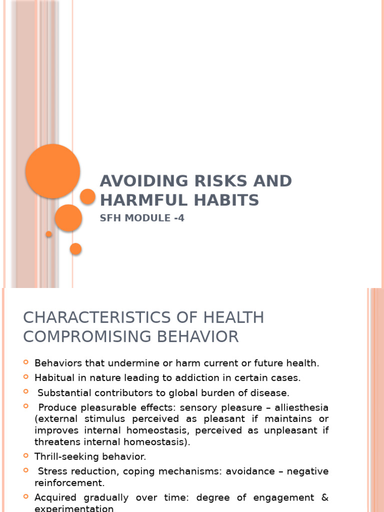 Avoiding Risk and Harmful Habits | PDF | Substance Abuse | Cannabis (Drug)
