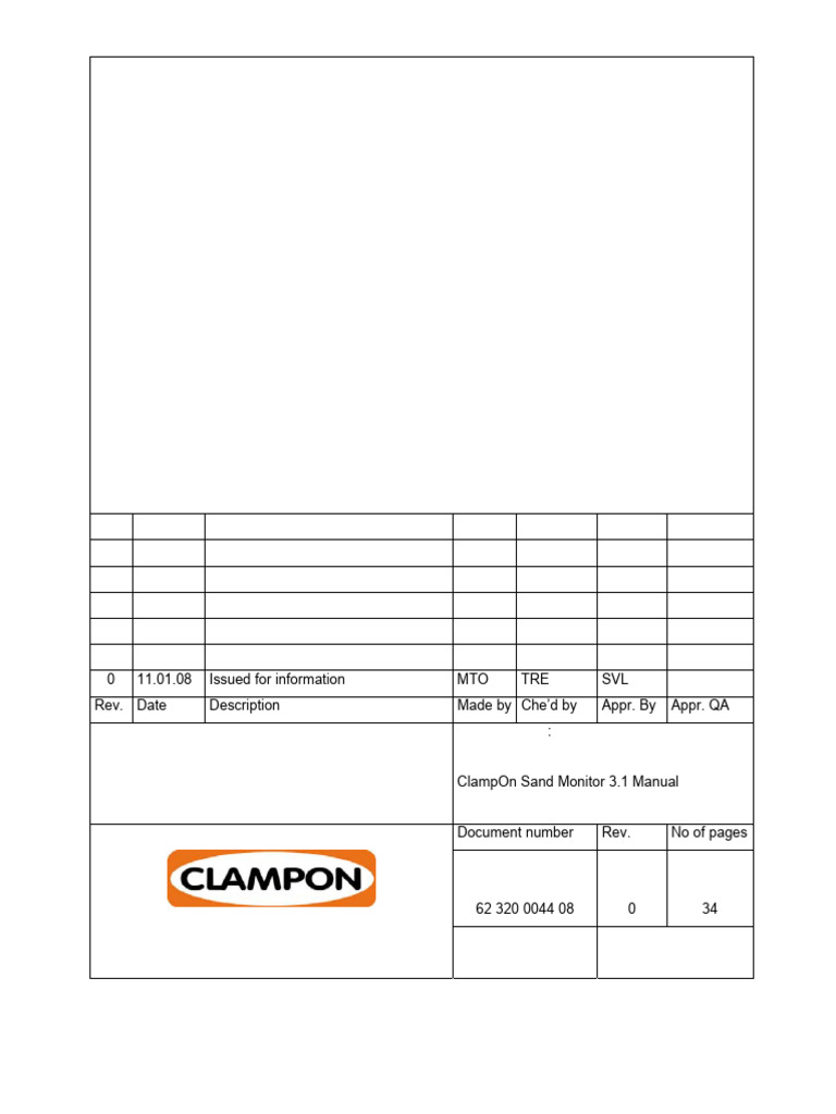 62 320 0044 08 ClampOn Sand Monitor 3.1 Manual | PDF | Transmission ...