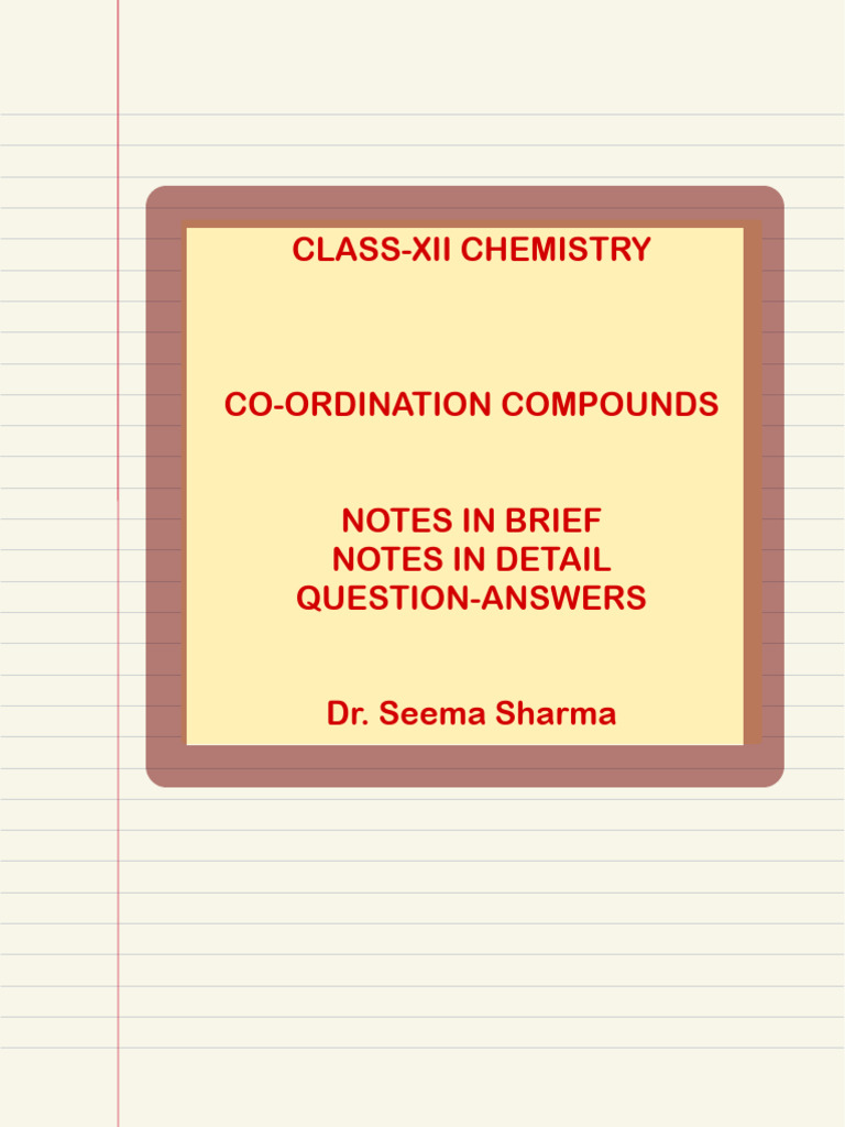 Co-Ordination Compounds 2 | PDF | Coordination Complex | Ligand