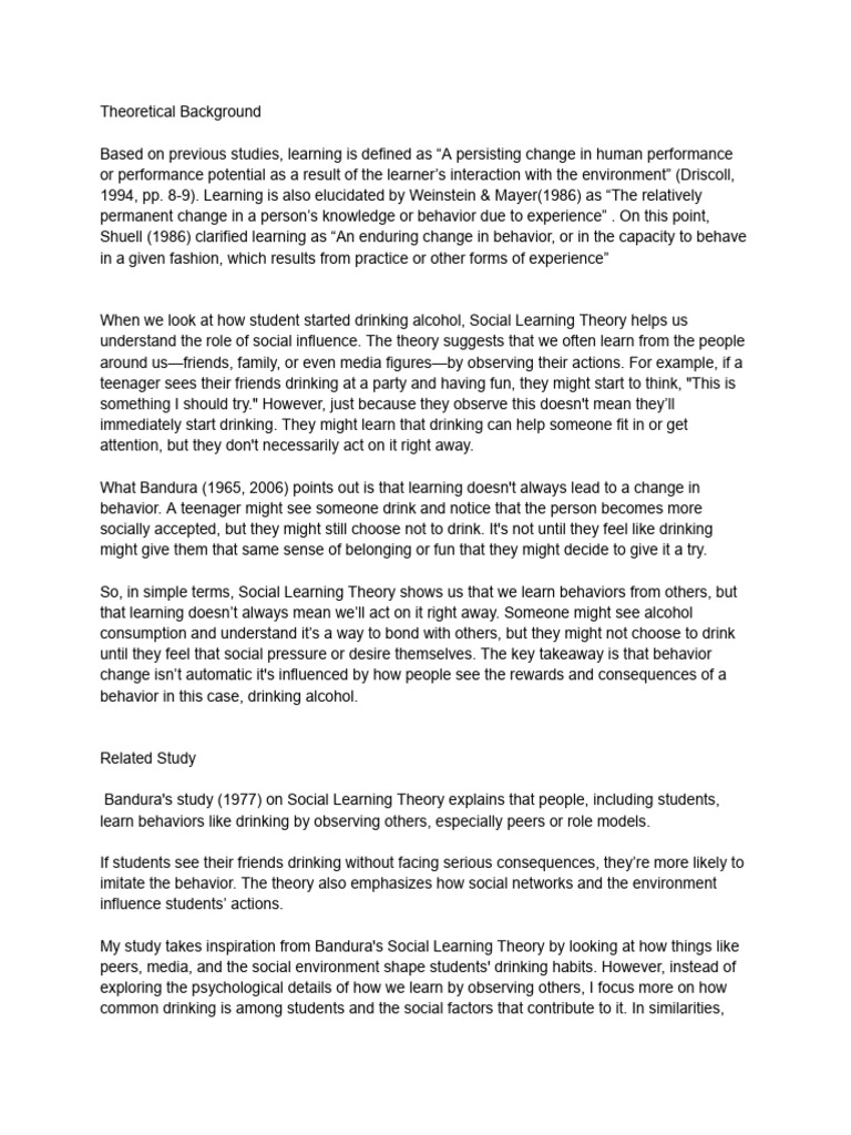 Theoretical Background | PDF | Learning Theory (Education) | Learning