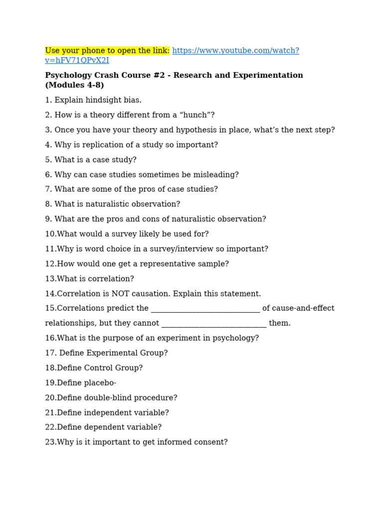 Crash Course 2 - Research and Experimentation | PDF