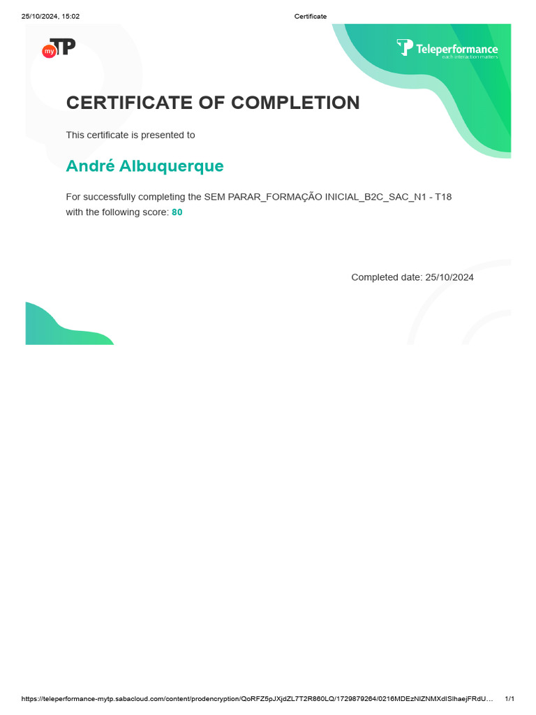 Certificate 34 T 6 | PDF