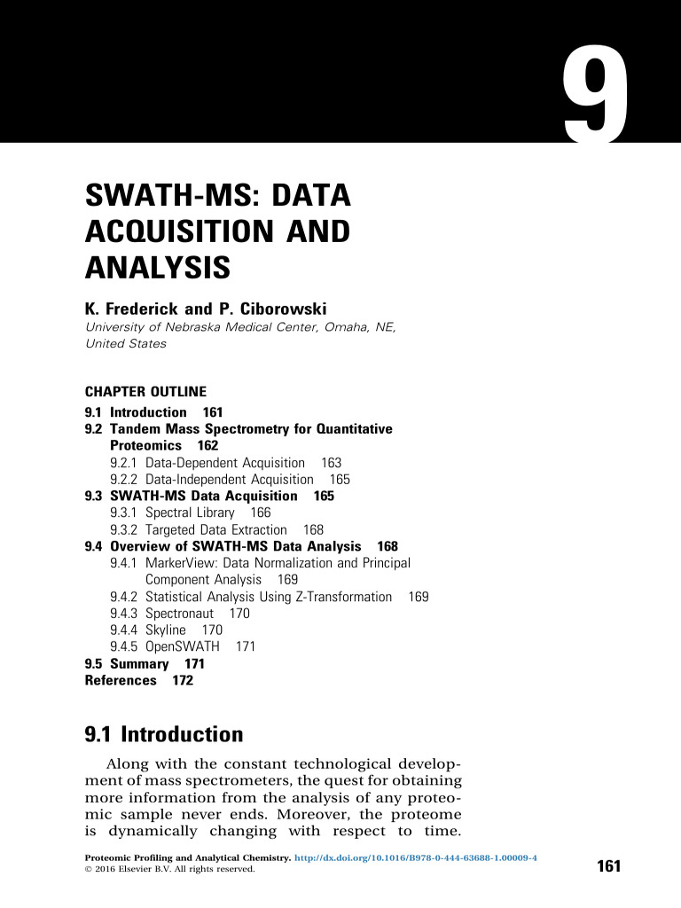 9 SWATH MS Data Acquisition and 2016 Proteomic Profiling and Analytical | PDF | Tandem Mass ...