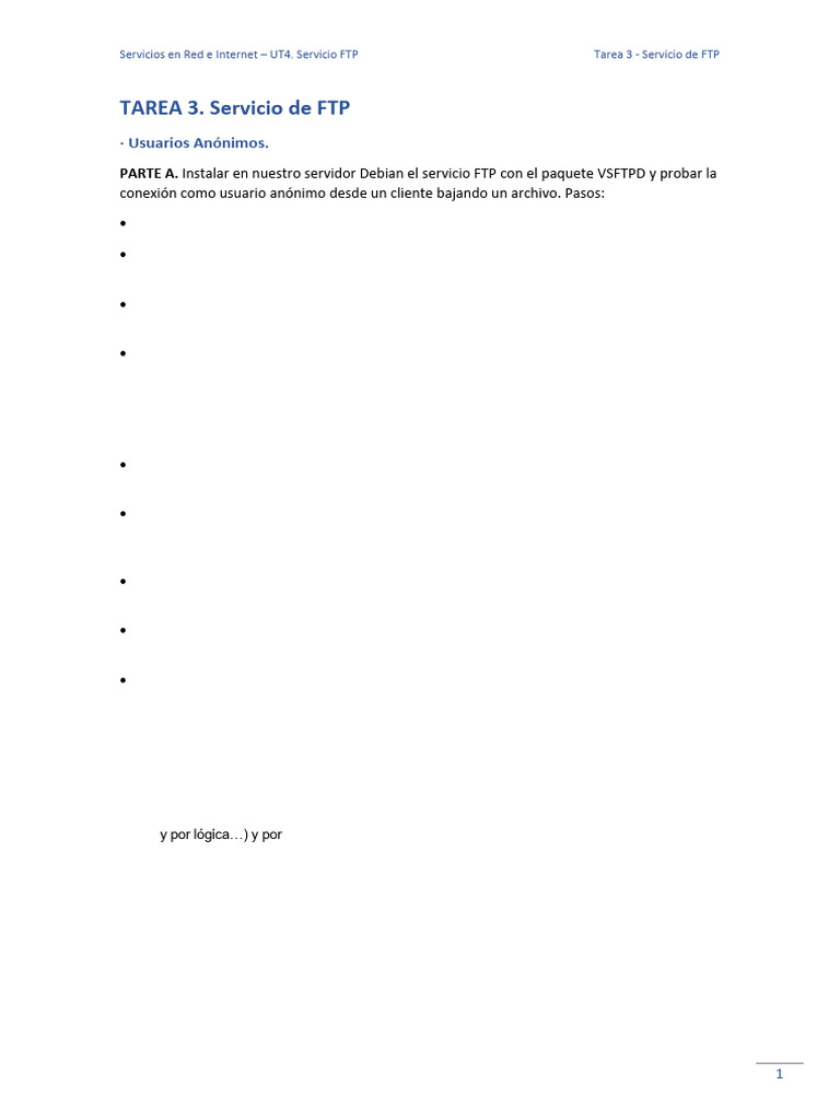 TAREA 3. Servicio de FTP: Usuarios Anónimos | PDF | Protocolo de transferencia de archivos ...