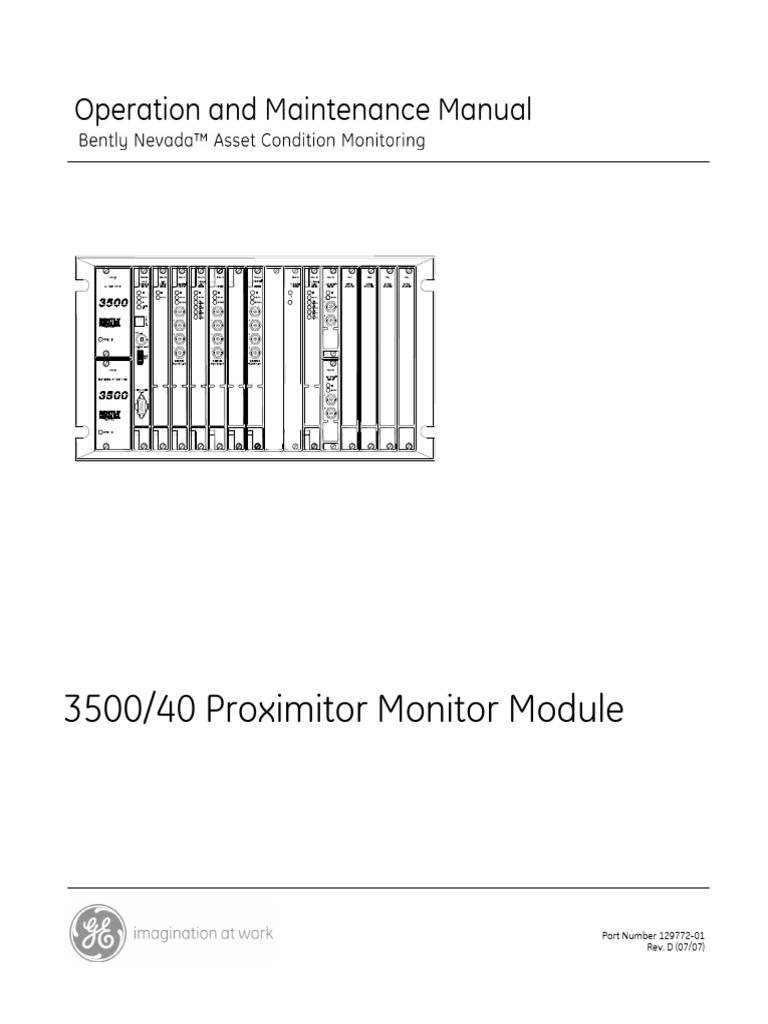 3500/40 Proximitor Monitor Module: Operation and Maintenance Manual ...
