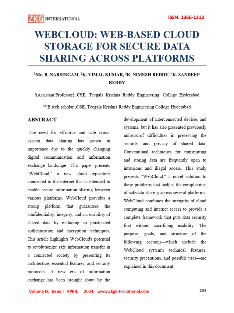 Webcloud Web Based Cloud Storage For Secure Data Sharing Across Platforms | PDF | Cloud ...