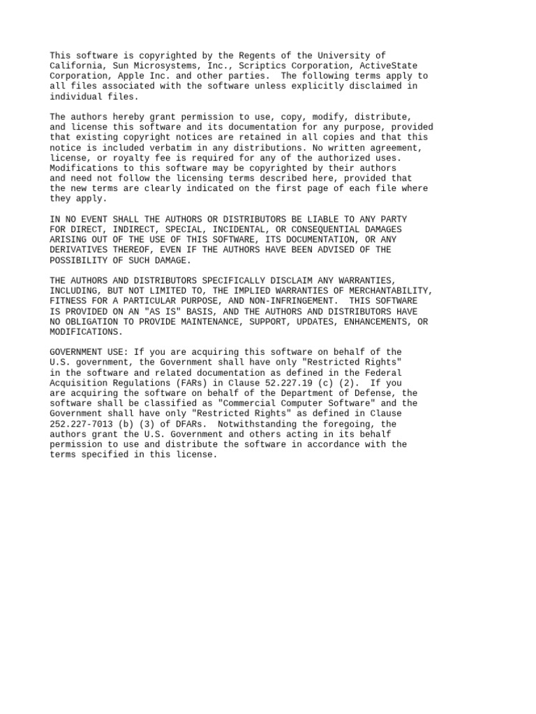 TCLTK License | PDF