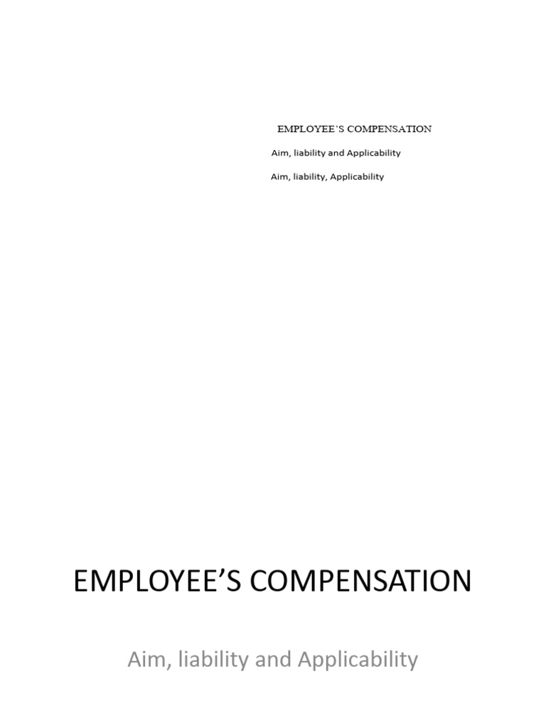 Employee’s Compensation | PDF | Employment | Legal Liability