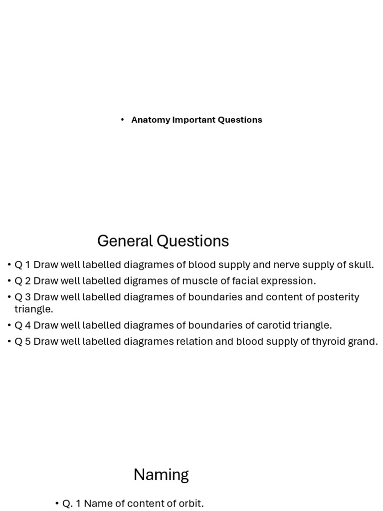 Anat. Question | PDF