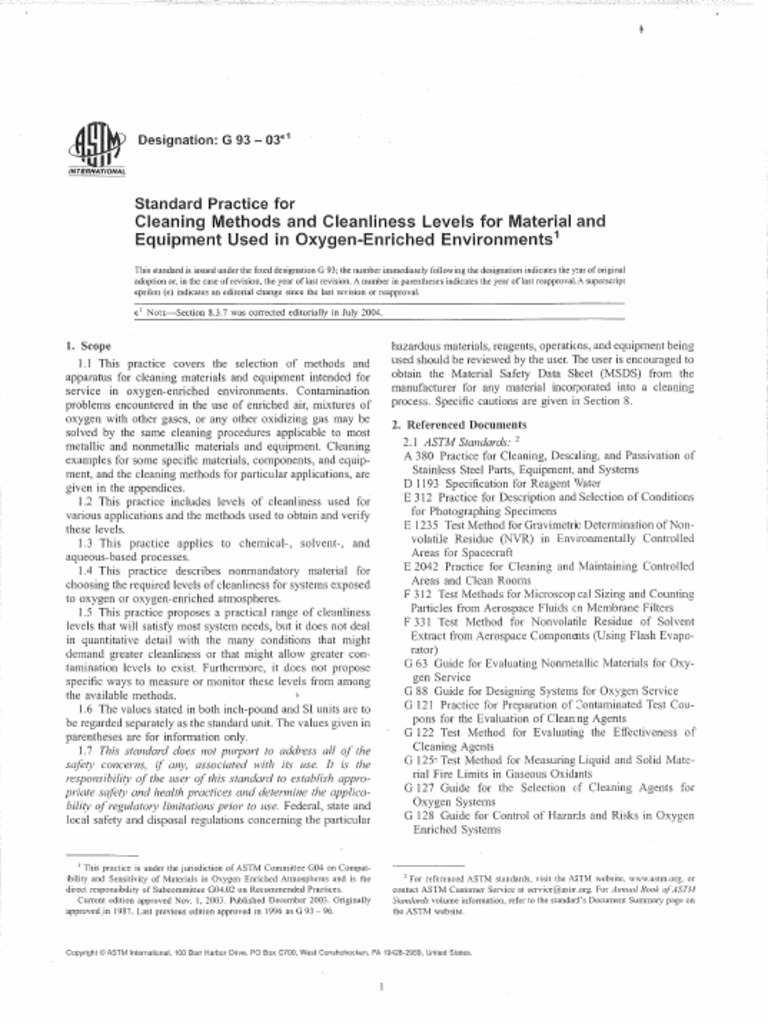 Astm G93-03 | PDF