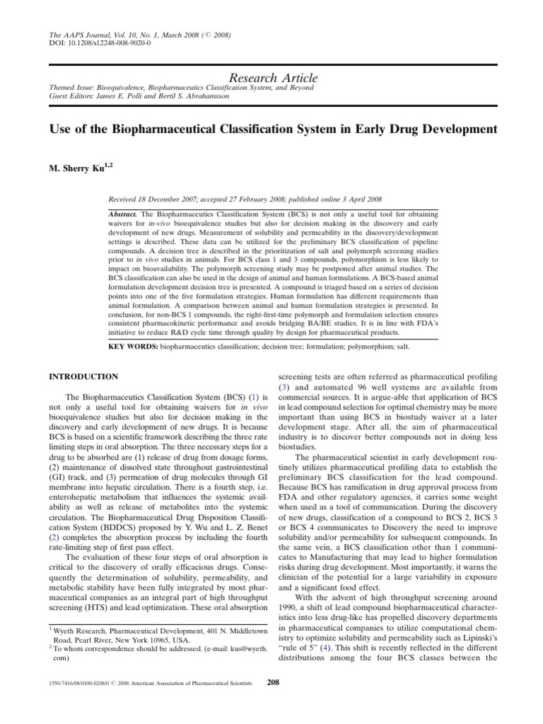BCS in Early Drug Development Insights | PDF | Pharmaceutical ...
