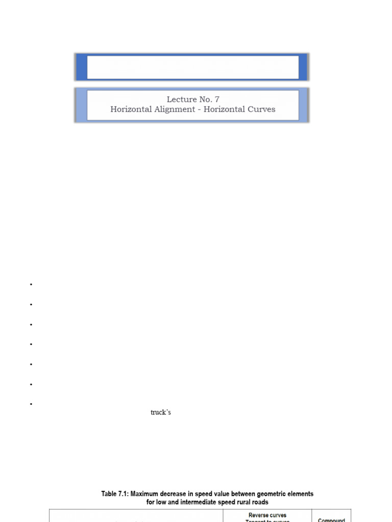 Ch7-1 Horizontal Alignment - Horizontal Curves | PDF