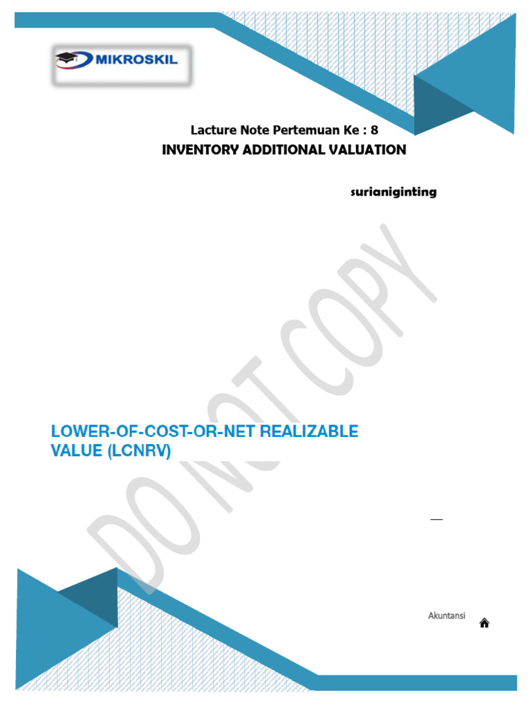 Week8-Lacture Note -Inventory Additional Valuation | PDF