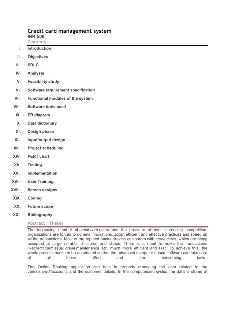 Credit Card Management System | PDF | Credit Card | Software