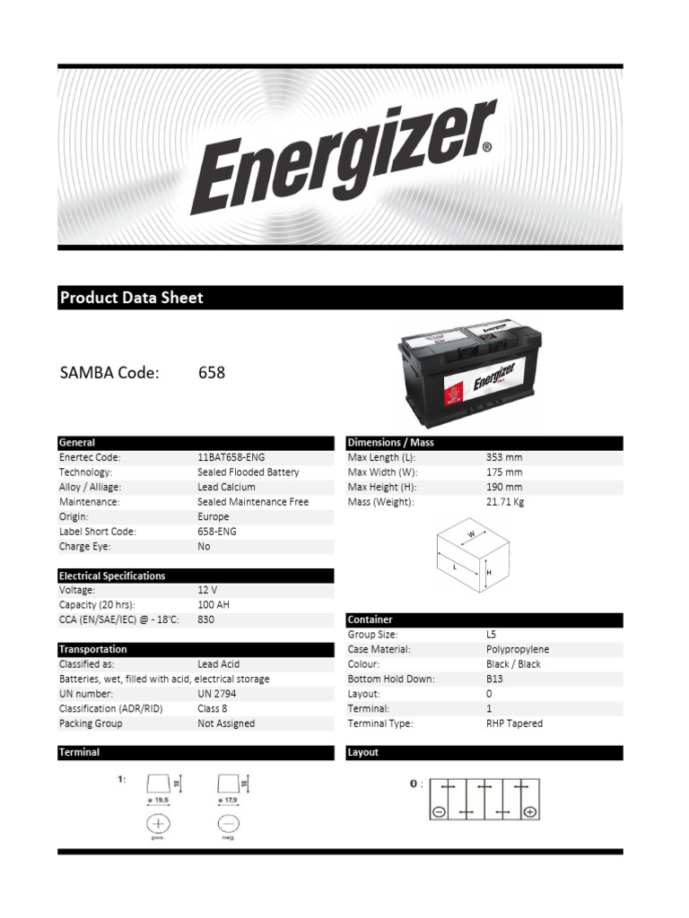 12V Sealed Lead Acid Battery Data Sheet | PDF