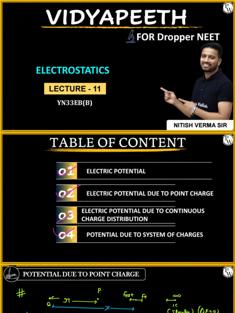 Electrostatics - 11 - Class Notes (YN33EB (B) ) | PDF