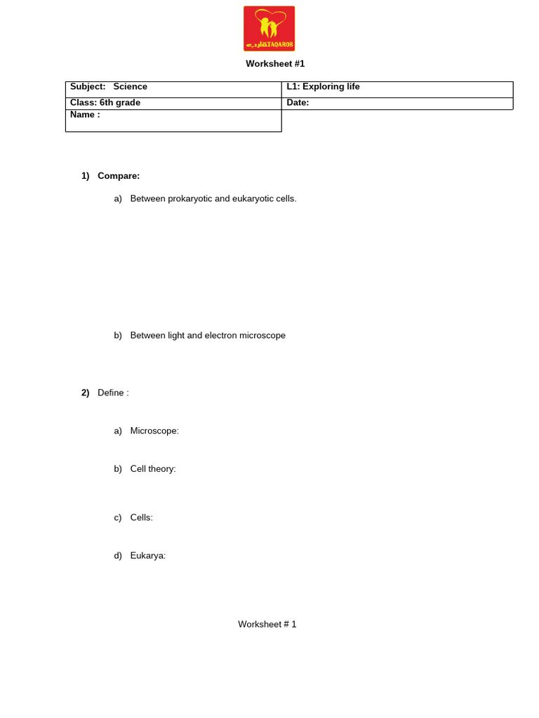 grade 6 worksheet 1 | PDF