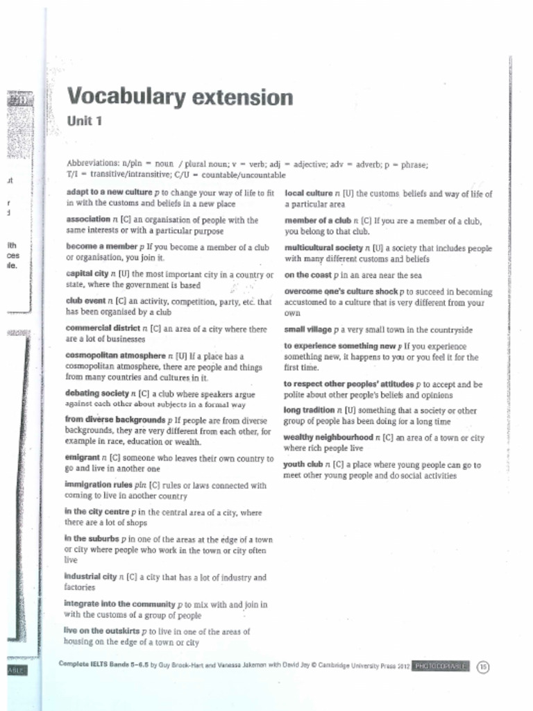Vocabulary Extension 5-6.5 | PDF