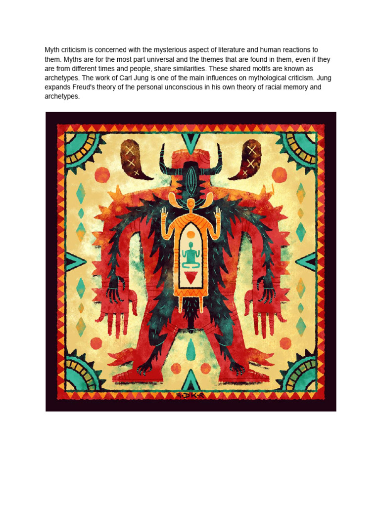 Mythological and Archetypal Approaches HW | PDF