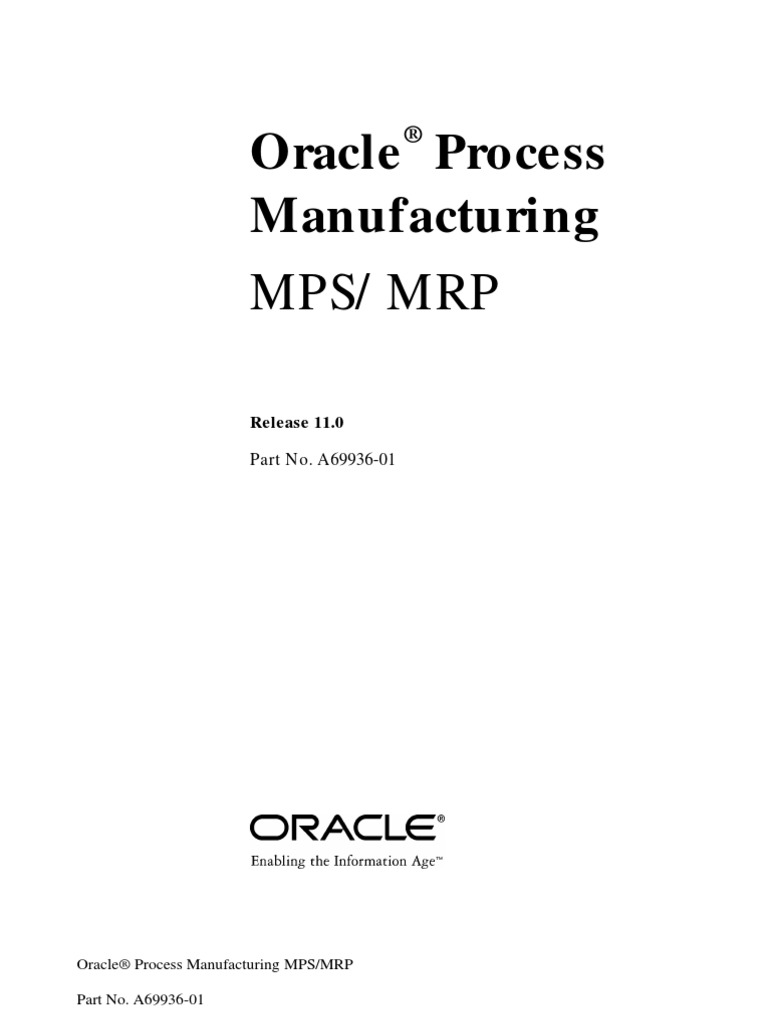 Oracle Process Manufacturing: MPS/MRP | PDF | Oracle Database | Html