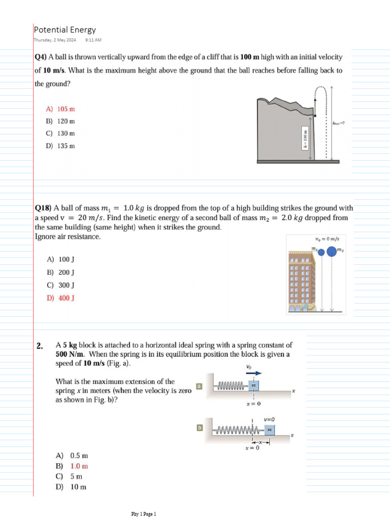 Potential Energy | PDF
