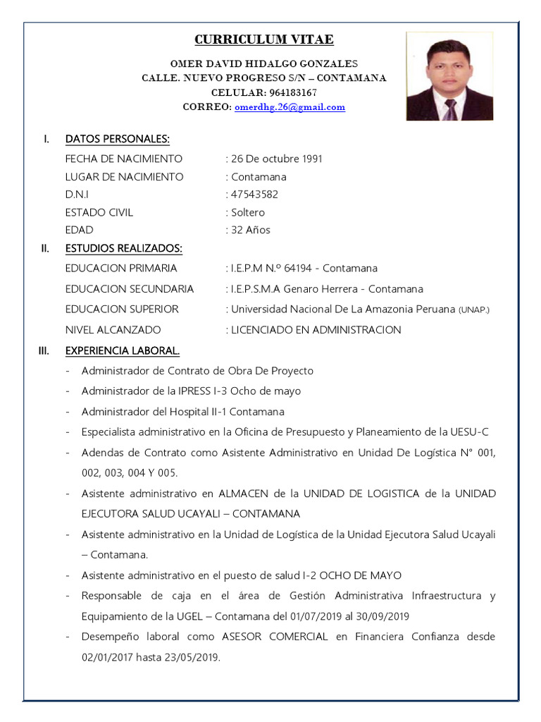 CV Omer 2024-11-11 | PDF | Logística