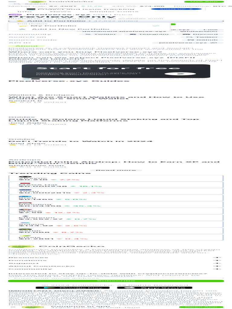 Pixelverse - Xyz Price PIXFI Live Price Chart, Mar | PDF ...