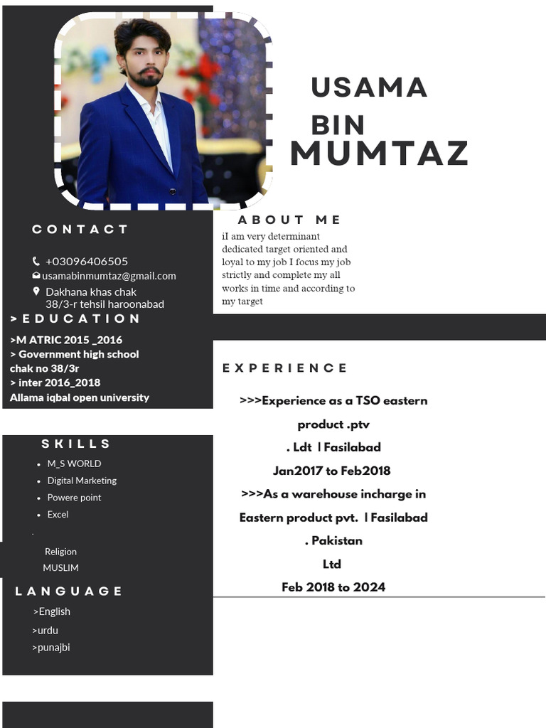 Grey Modern Professional CV Resume | PDF