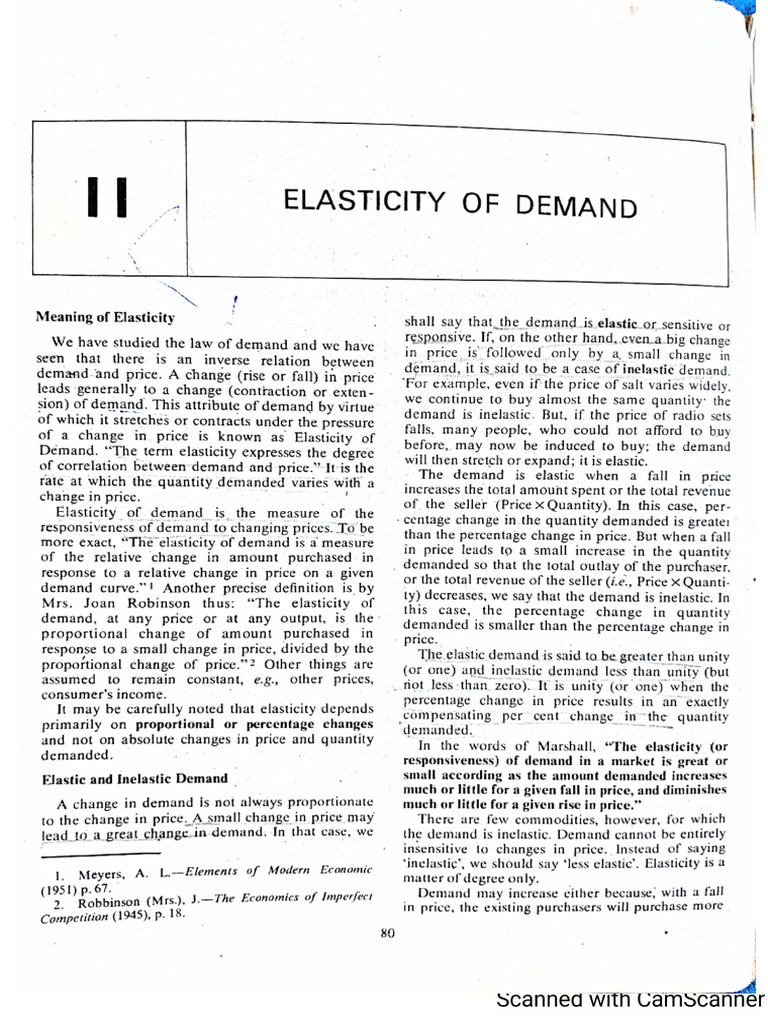Elasticity of Demand | PDF