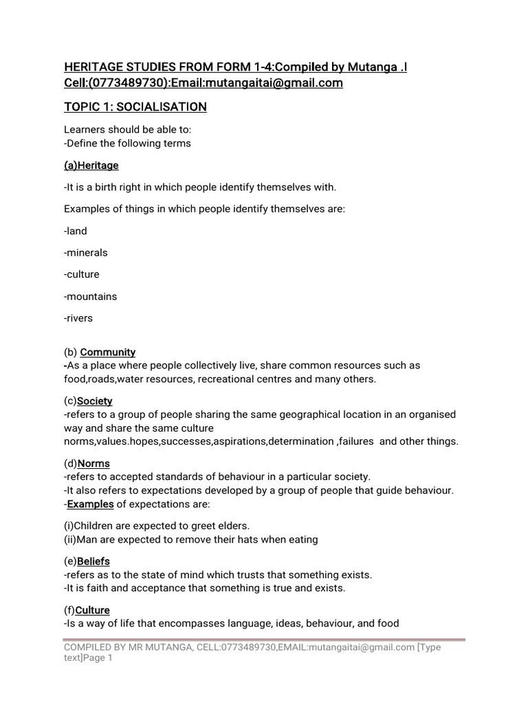Understanding Socialisation and Culture | PDF | Identity Document ...