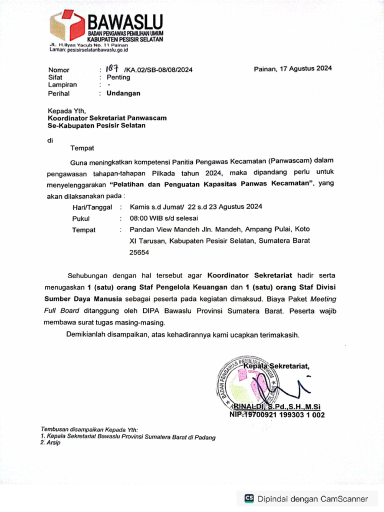 Undangan Koorsek Revisi 22-23 Agus 2024 | PDF