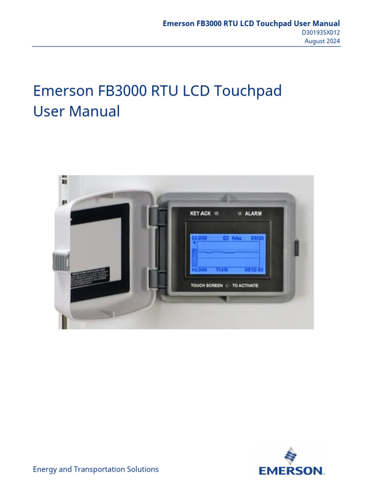 Emerson fb3000 Rtu LCD Touchpad User Manual en 11008956 | PDF ...