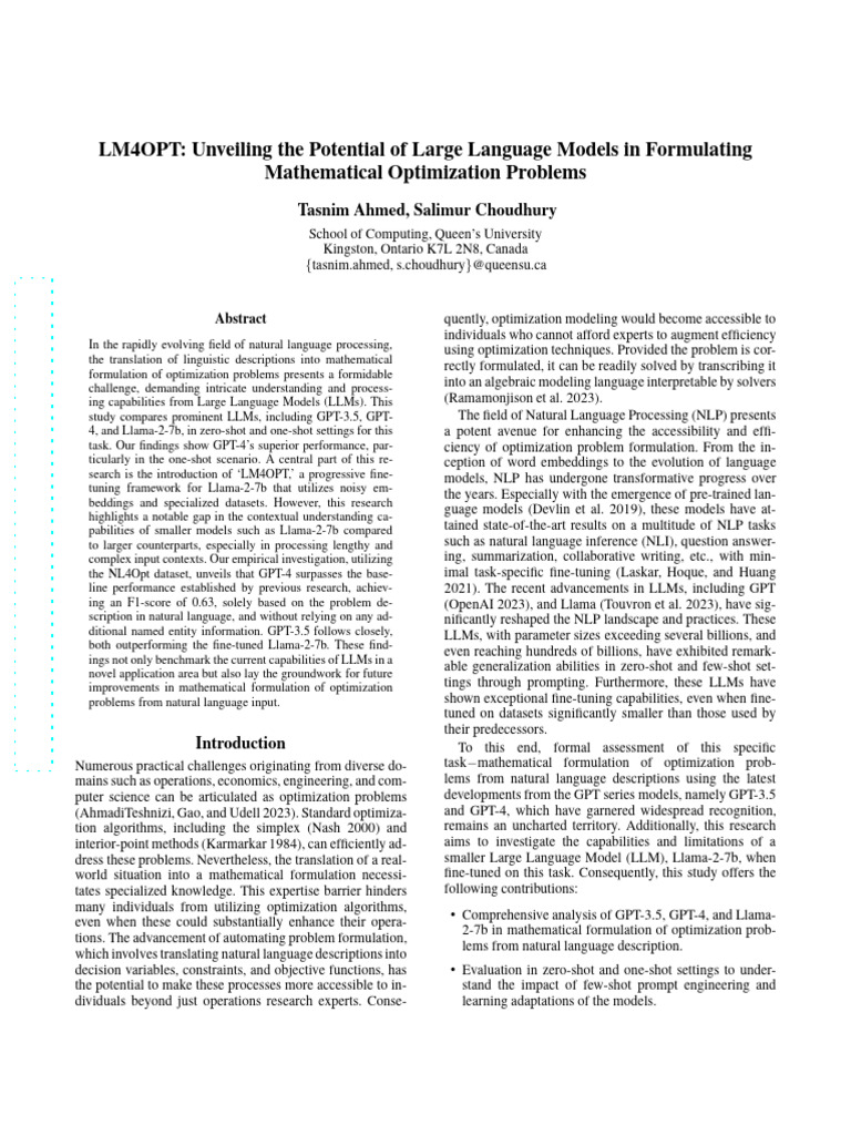 LM4OPT: Unveiling The Potential of Large Language Models in Formulating ...