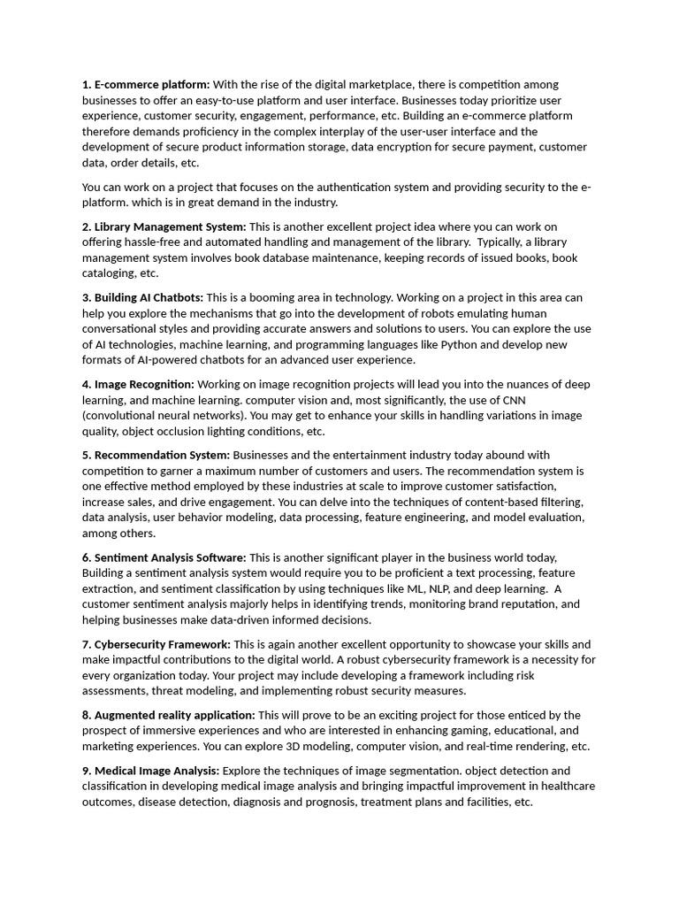 Final year project ideas | PDF | Computer Vision | Augmented Reality