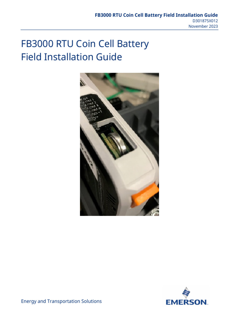 fb3000 Remote Terminal Unit Rtu Coin Cell Battery Field Installation ...