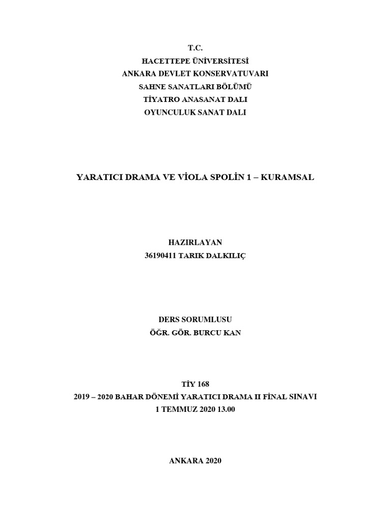 Yaratici Drama Ve Viola Spolin Kuramsal | PDF