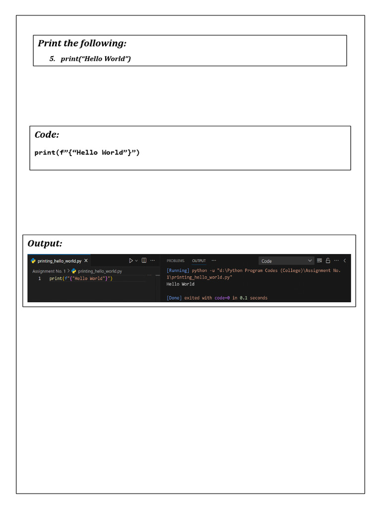5 Printing Hello World | PDF