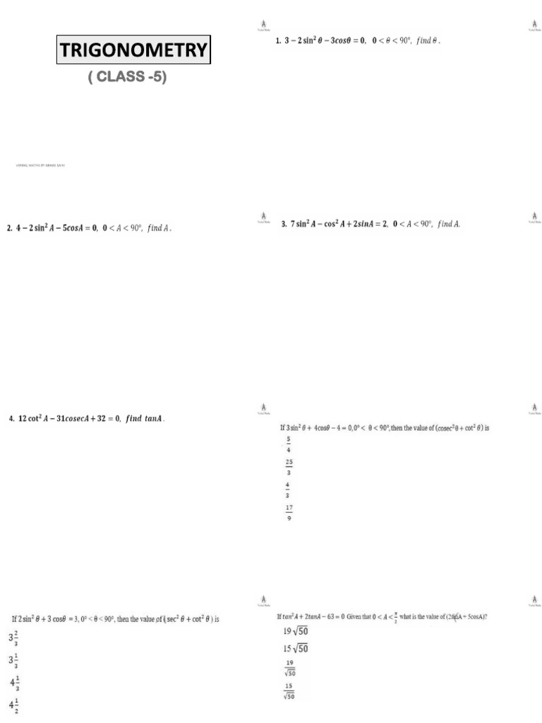 Trigo 5 Question | PDF