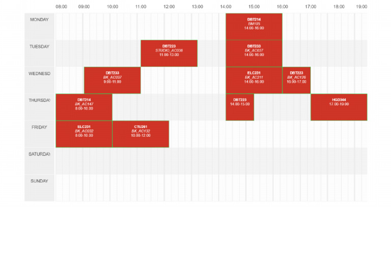 Class Timetable | PDF