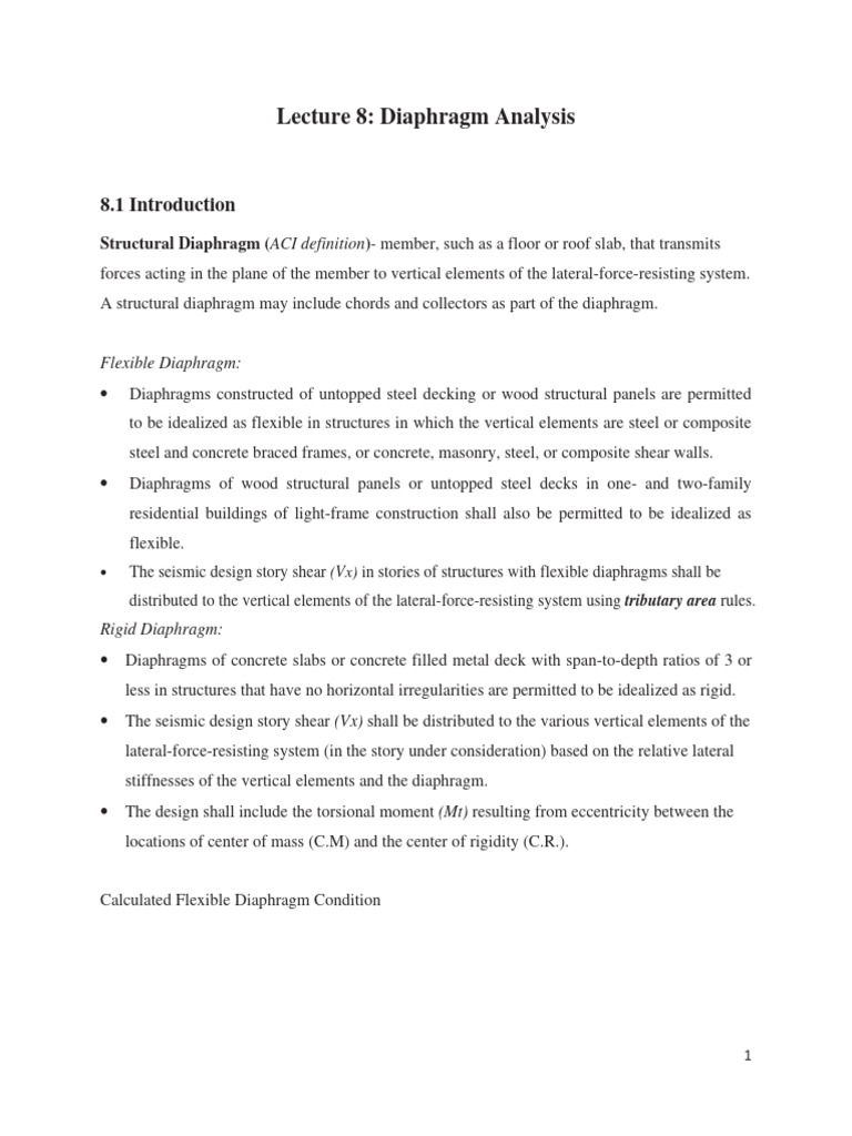 Diaphragm Analysis for Seismic Design | PDF | Truss | Stiffness