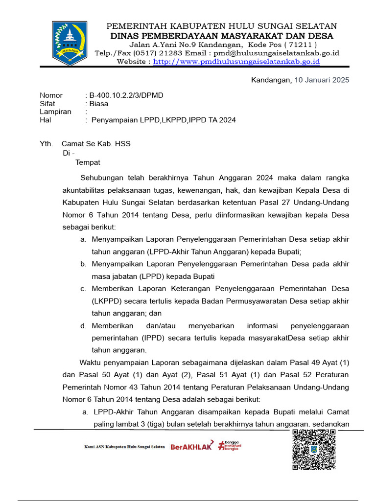Laporan Kewajiban Kepala Desa 2024 | PDF