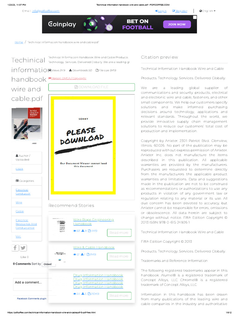 Techinical Information Handbook Wire and Cable PDF | PDF | Electrical ...
