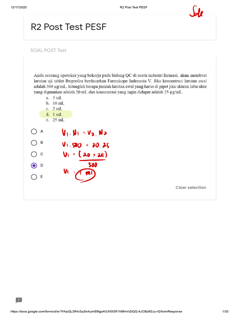 r1 r2 r3 Post Test Pesf | PDF
