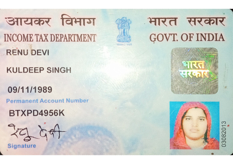 pan card renu | PDF