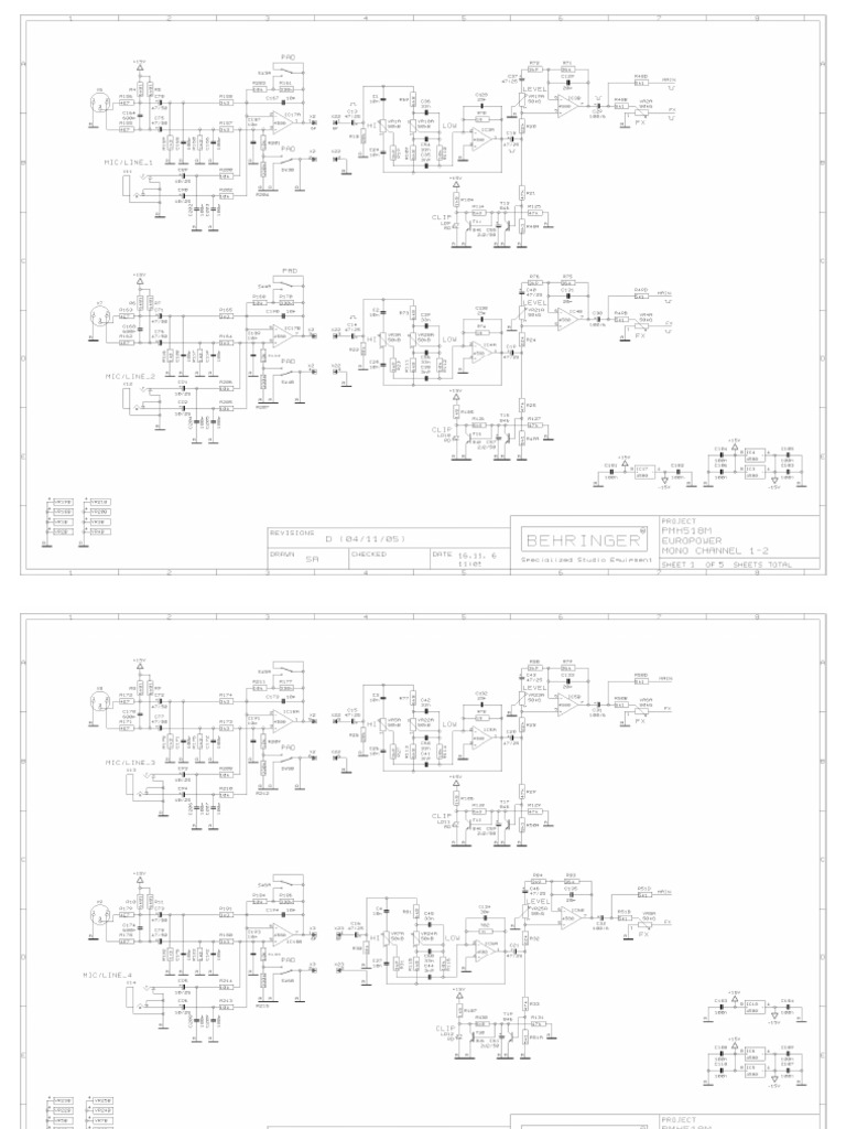 Behringer PMH 518M Rev d Schematics | PDF