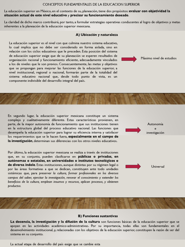 Conceptos Fundamentales de La Educacion Superior | PDF | Conocimiento | Institución