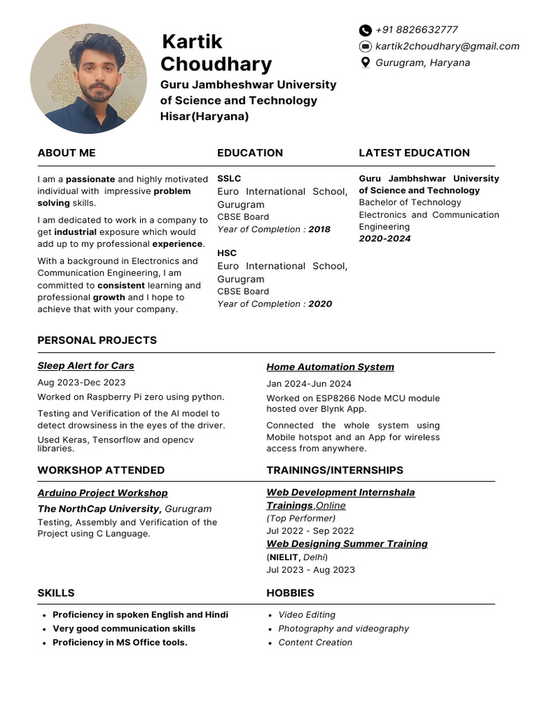 Kartik Chaudhary Resume _20240612_111937_0000 | PDF | Computing
