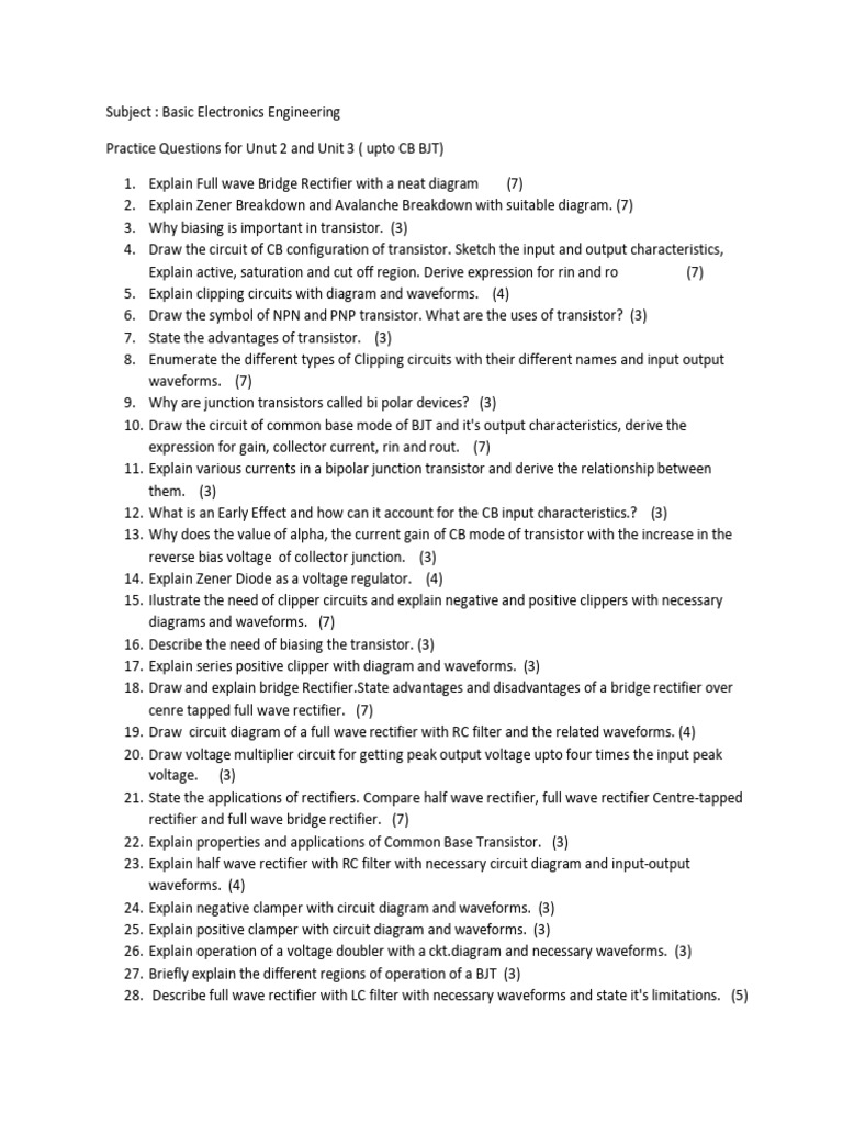 BE-Assignment-Midsem-1 | PDF | Bipolar Junction Transistor | Rectifier