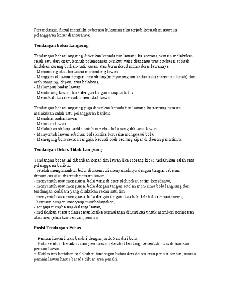 Aturan Futsal | PDF