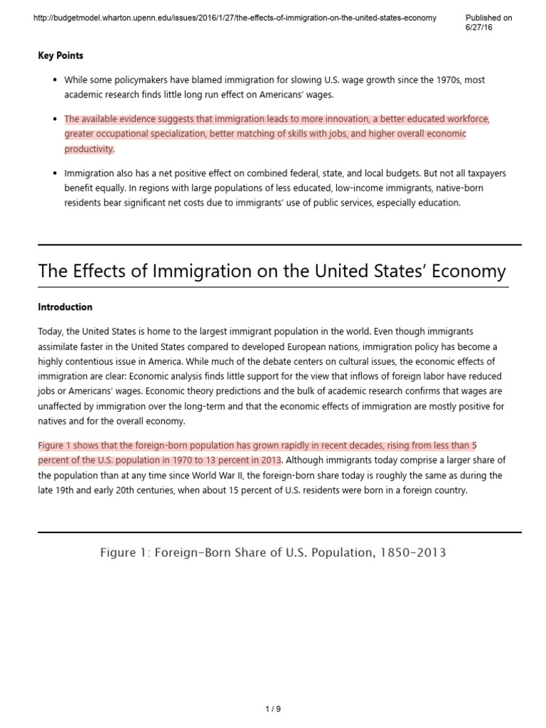 The+Effects+of+Immigration+on+the+United+States’+Economy | PDF ...